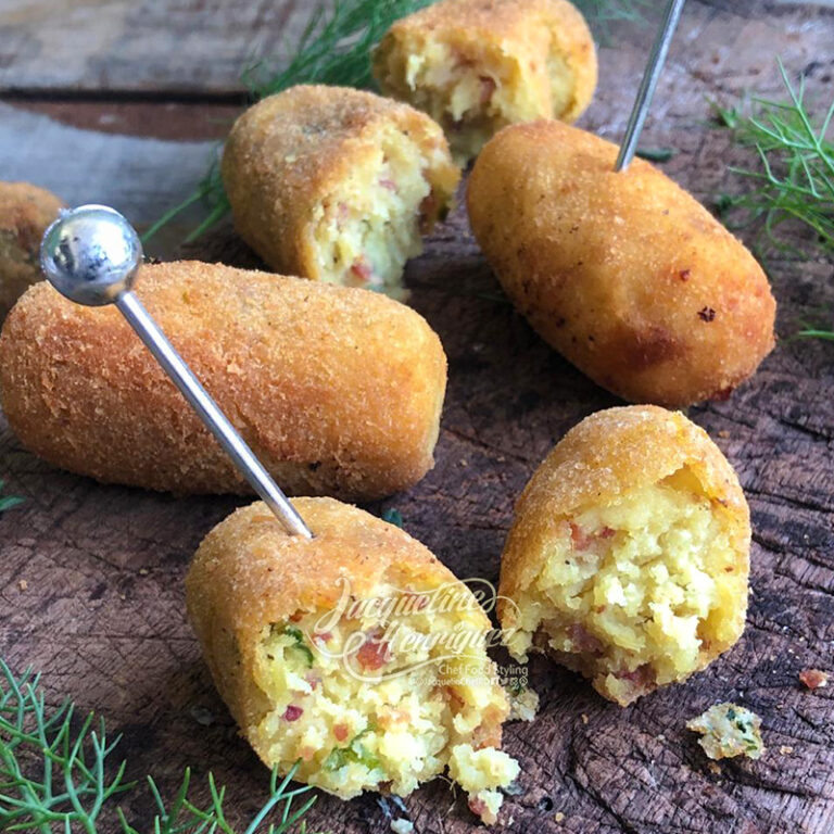 CROQUETAS DE BATATA HORNEADA CON TOCINETA - Jaqueline Henriquez ...